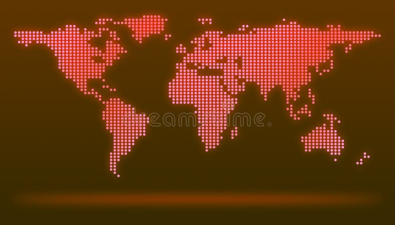 World map stock illustration. Illustration of matrix, glowing - 1547180