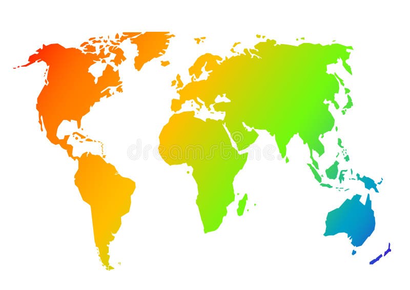 Color Drawing Political World Map Stock Vector - Illustration of ...