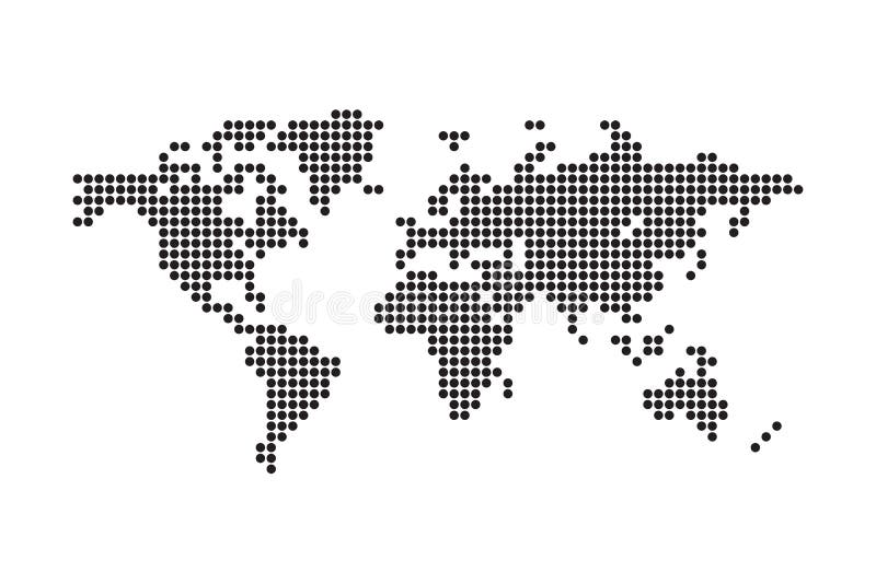 Dotted World Map stock vector. Illustration of black - 237767660