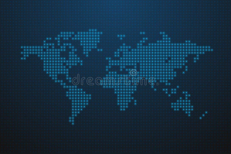 Abstract Dotted World Map stock vector. Illustration of internet ...
