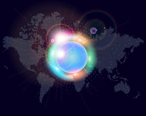 Cool Glowing Blue World Map Stock Illustrations – 218 Cool Glowing Blue ...