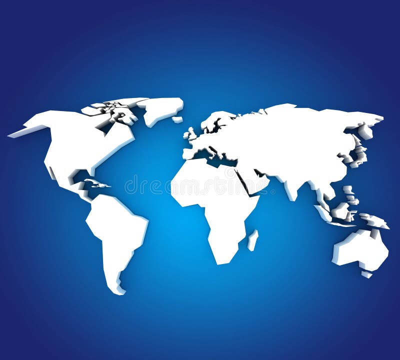 World map - 3d render stock illustration. Illustration of concept ...