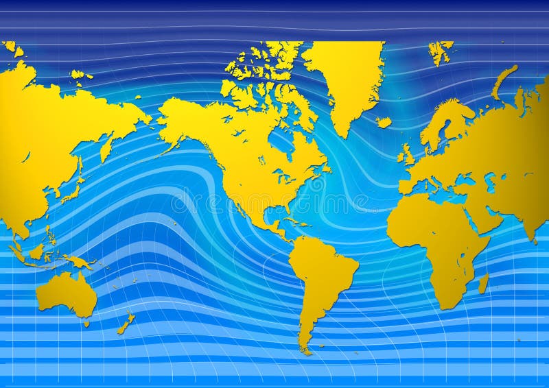 World Map with water waves stock vector. Illustration of splashing ...