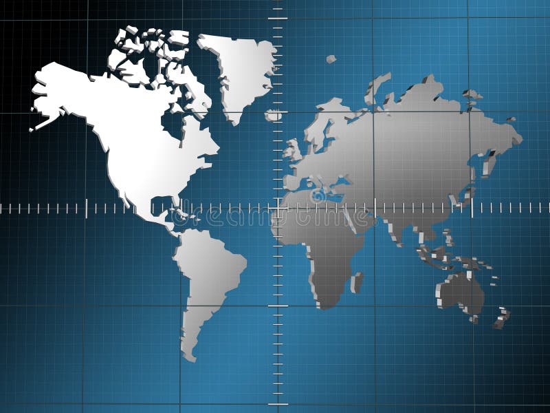 Simple world map stock illustration. Illustration of geography - 1426830