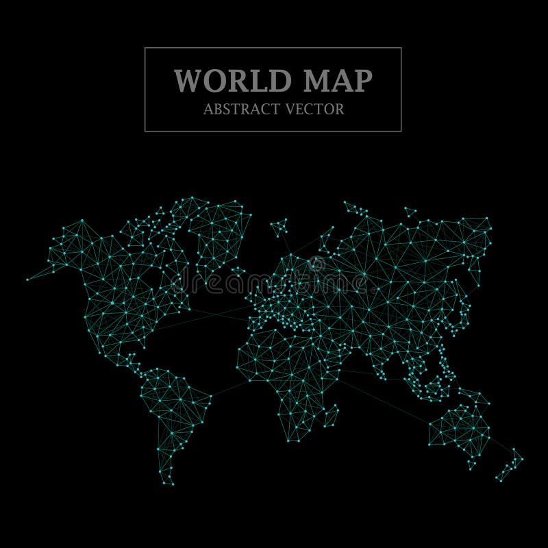 World Map Abstract Design Dot and Line Connection Stock Vector ...