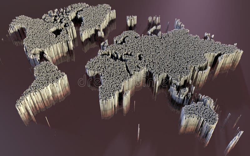 World Map, Abstract, Science Fiction Stock Illustration - Illustration ...