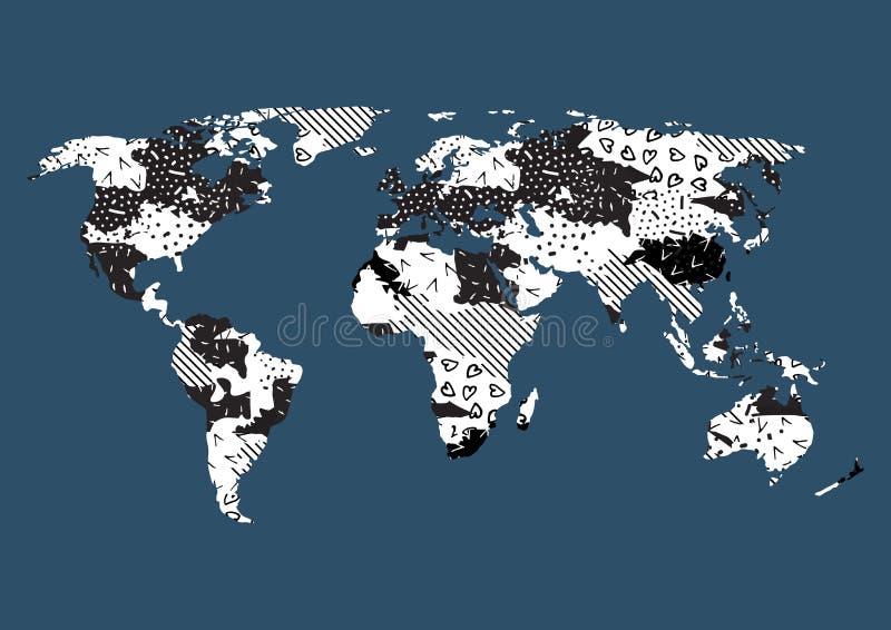 World map abstraction stock vector. Illustration of black - 110766828