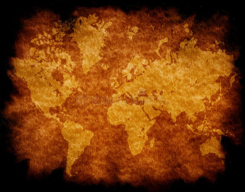 Aged world map stock illustration. Illustration of earth - 6308758