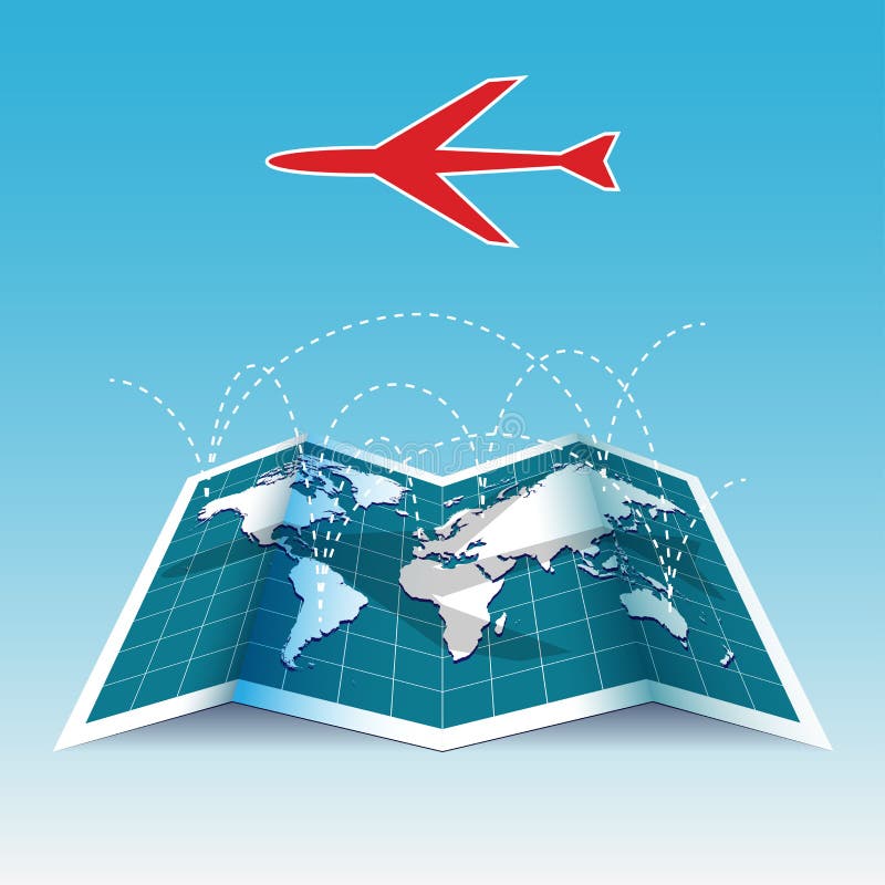 Airplane flight paths stock vector. Illustration of airline - 58097556