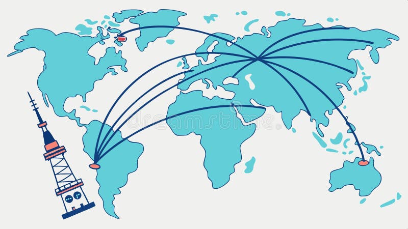 World Map with Airplane Path for Global Travel and Destinations Vector ...