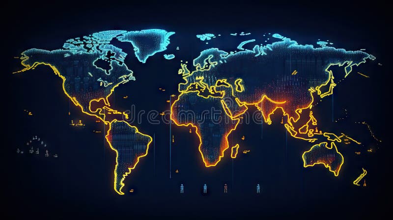 World Map Aliens Background. Generative AI Stock Illustration ...
