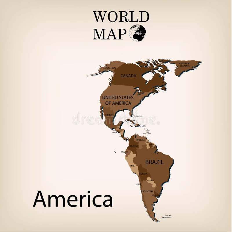 World Map America. stock vector. Illustration of global - 66548383