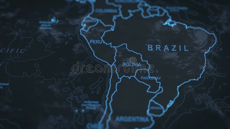 World Map Animation. Close Up of Brazil Borders Stock Video - Video of ...