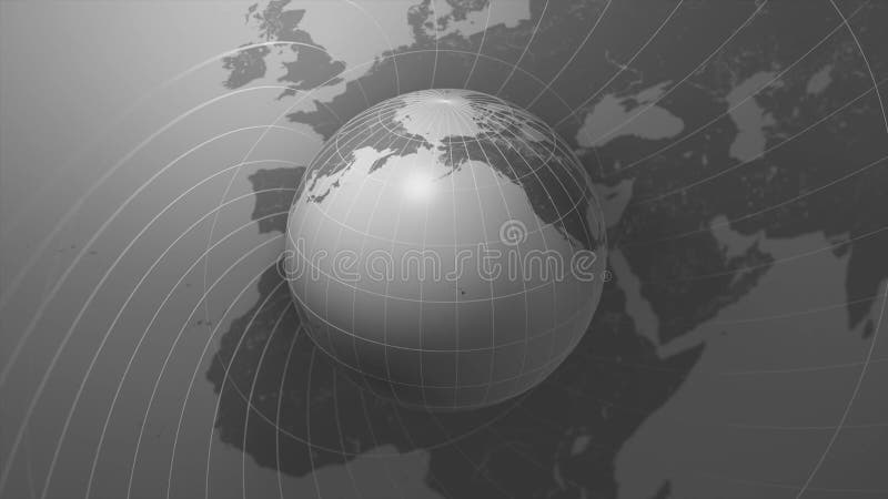 World Map Animation Concept. Detailed Globe with Continents. 3d ...