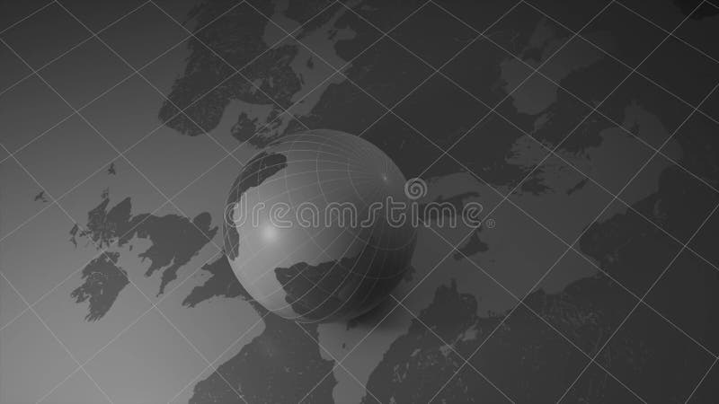 World Map Animation Concept. Detailed Globe with Continents. 3d ...