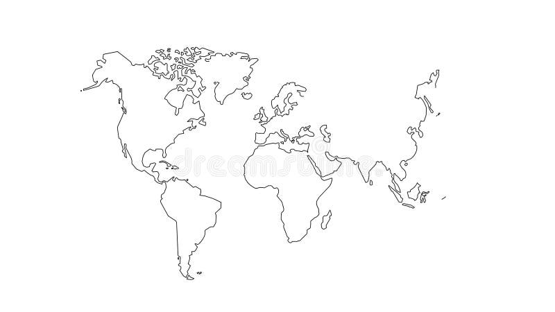 World Map Animation Drawn with Lines 4K | MP4 Stock Video - Video of ...