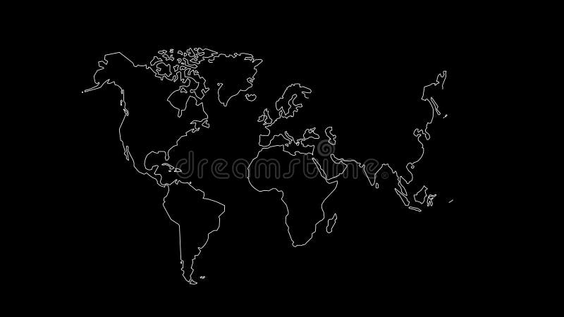 World Map Animation Drawn with Lines 4K | MP4 Stock Video - Video of ...