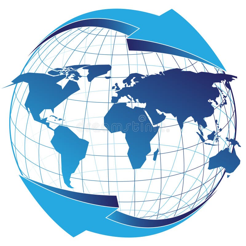 World map and arrows stock vector. Illustration of blue - 11195600