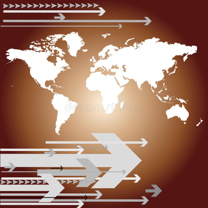 World map with arrows stock vector. Illustration of digital - 8152382