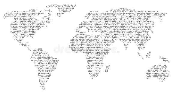 World map as source code stock vector. Illustration of information ...