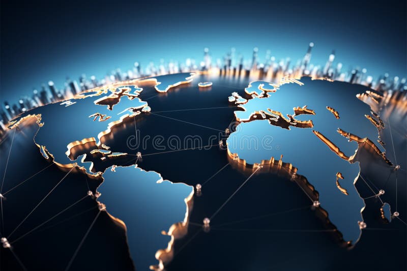 The World Map As a Symbol for the Networking and Internet Concept Stock ...