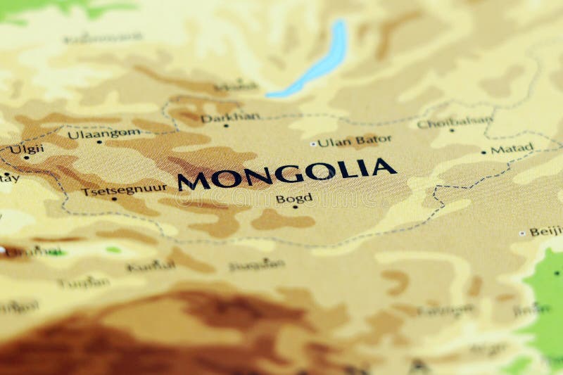 World Map or Atlas of Mongolia, Asian Country Stock Image - Image of ...