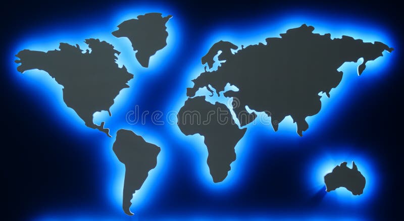 Map Of The World Lit Up At Night - United States Map