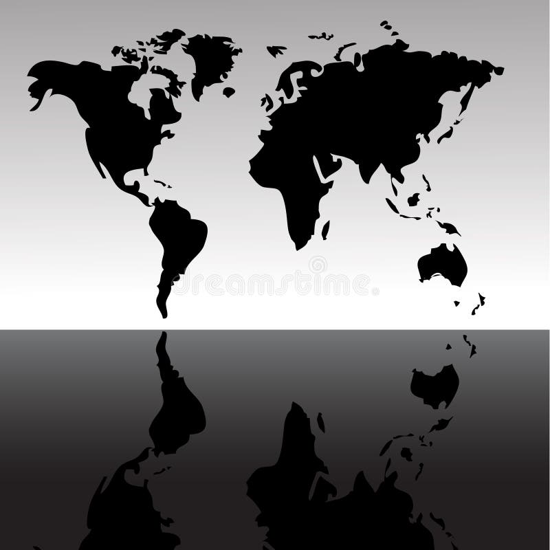 Black and White World Globe Stock Vector - Illustration of asia, europa ...