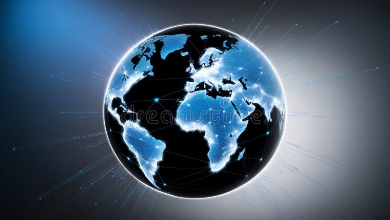 World Map Background, Globalization, Global Network Connection ...