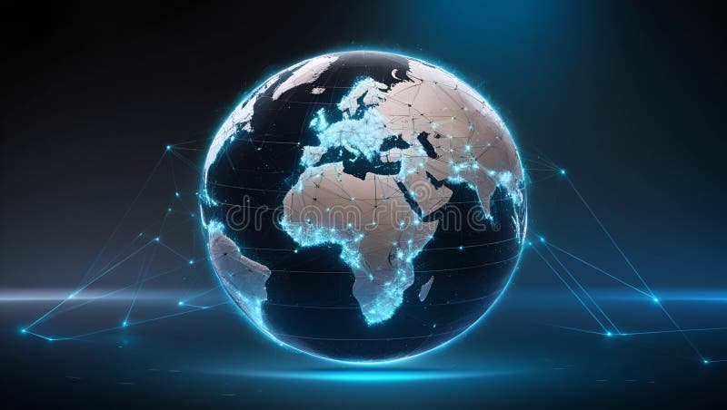 World Map Background, Globalization, Global Network Connection ...