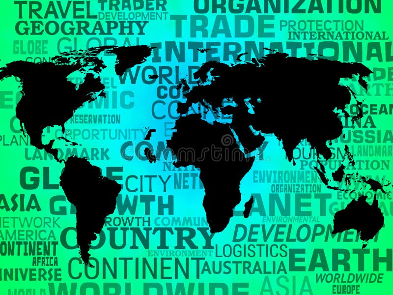 World Map Background Meaning International or Global Stock Illustration ...