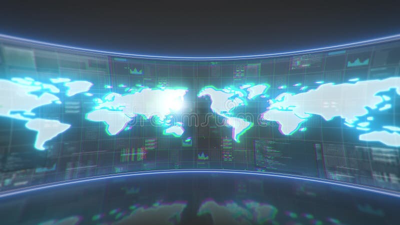 World Map Background Motion Design Stock Footage - Video of monitor ...