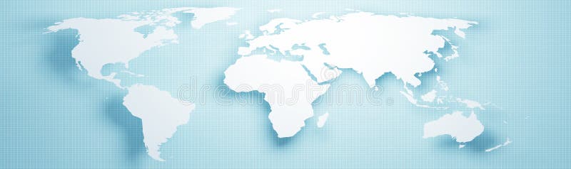 World Map Banner Concept. Detailed Flat Map of Continents. 3d Rendering ...