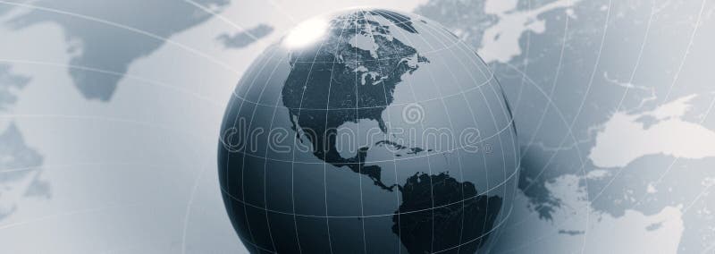 World Map Banner Concept. Detailed Flat Map of Continents. 3d Rendering ...