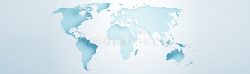 World Map Banner Concept. Detailed Flat Map of Continents. 3d Rendering ...