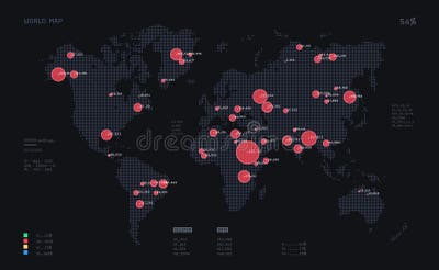 World Map Big Data Visualization. Abstract Data on Map. Global Activity ...