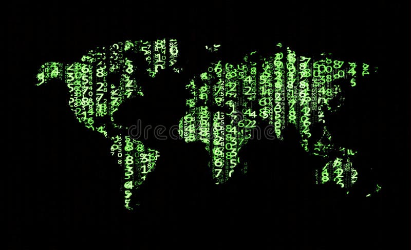 World Map With Binary Code Background Stock Image Image Of Effect Computer 156561045