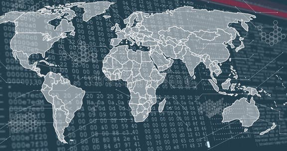 World Map and Binary Code, Global Data Processing Image Stock Image - Image of software, network ...