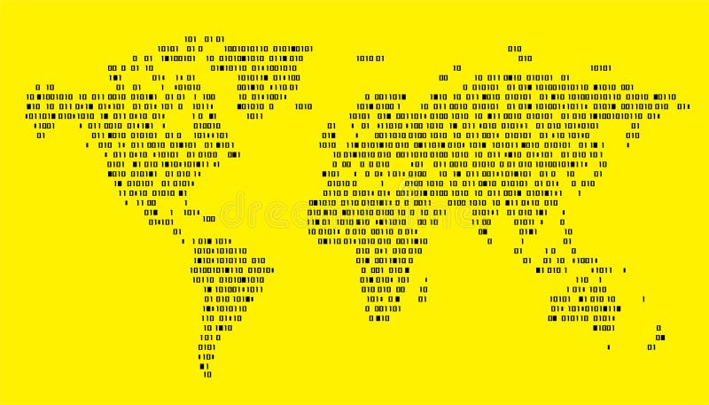 World Map of Binary Computer Code Stock Vector - Illustration of ...