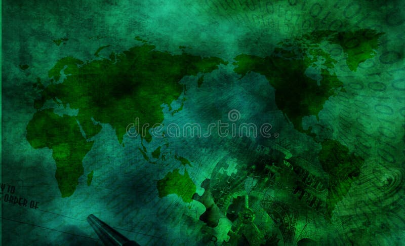World map and binary stock illustration. Illustration of concepts ...