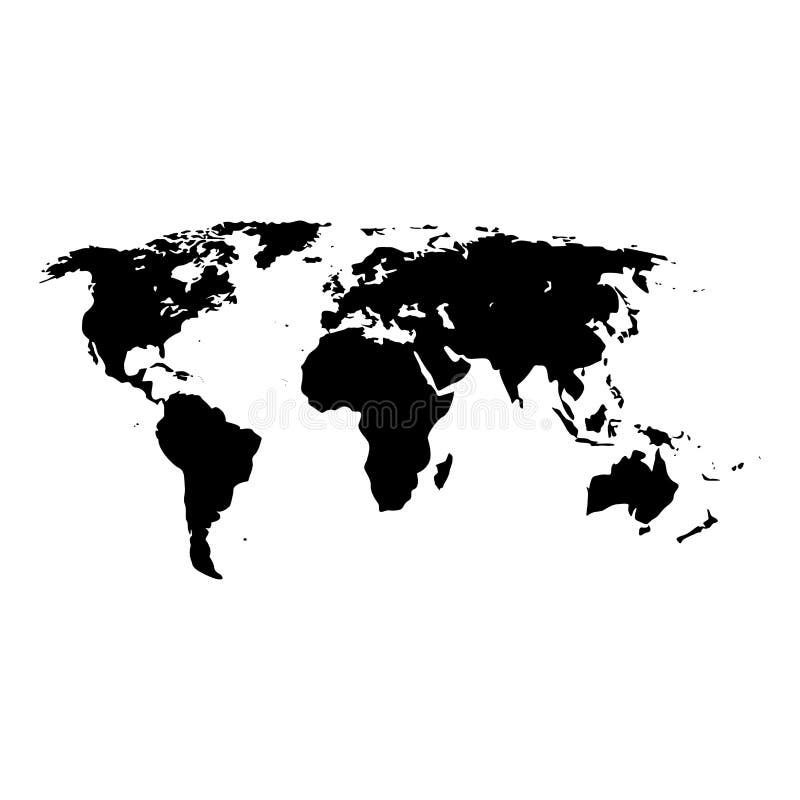 World Map Black Icon in Circle Vector Illustration Stock Vector ...