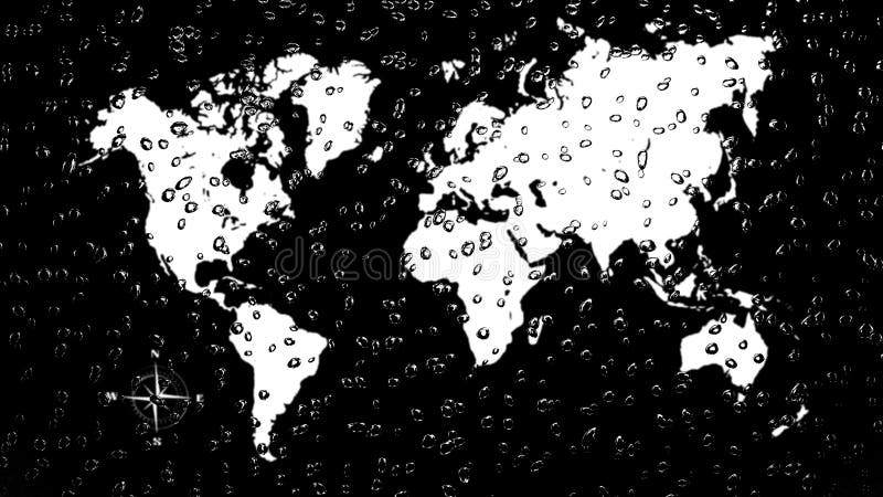 World Map in Black and White Abstract Illustration Stock Illustration ...