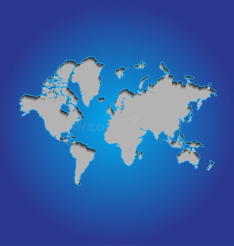 World Map on Blue Background Stock Vector - Illustration of design ...