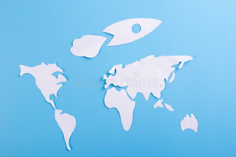 World Map on Blue Background Stock Image - Image of country, south ...