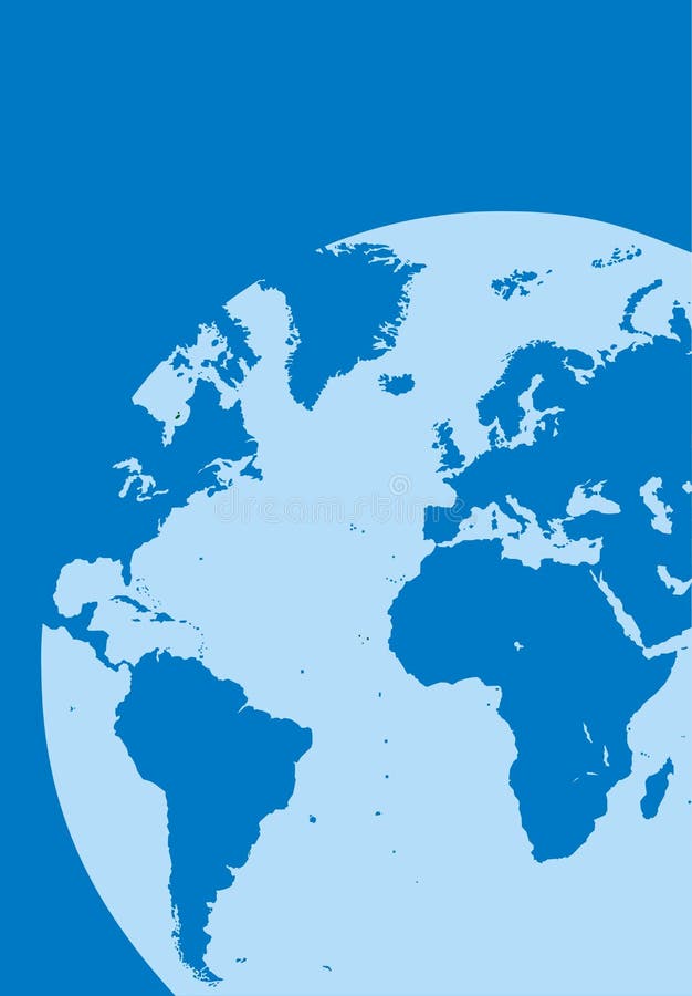 World Map In The Blue Color Stock Vector - Illustration of solid, black ...