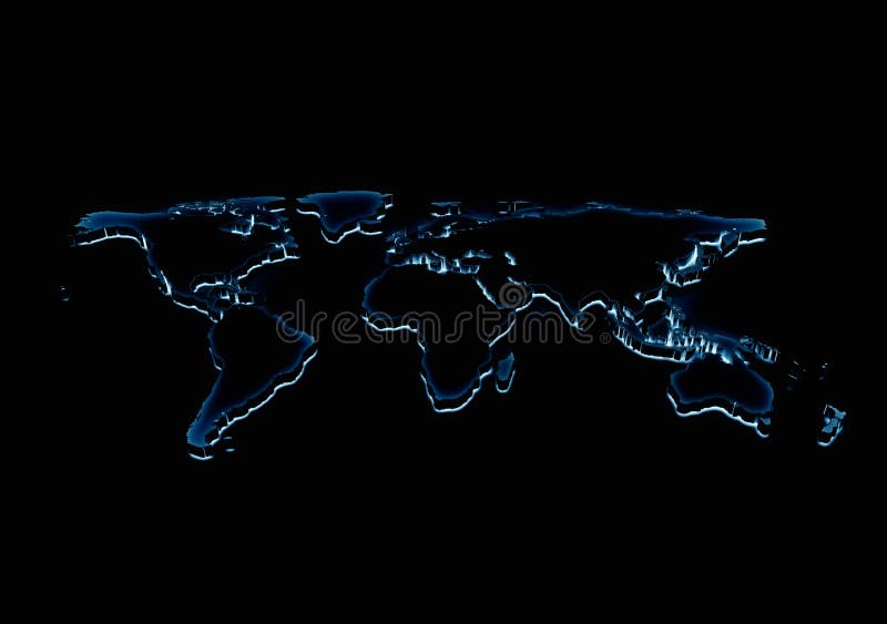 World map blue glow stock illustration. Illustration of render - 144990542