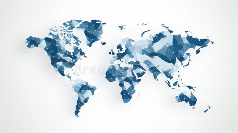 World Map with Highlighted Territories. Colored Continents with Global ...