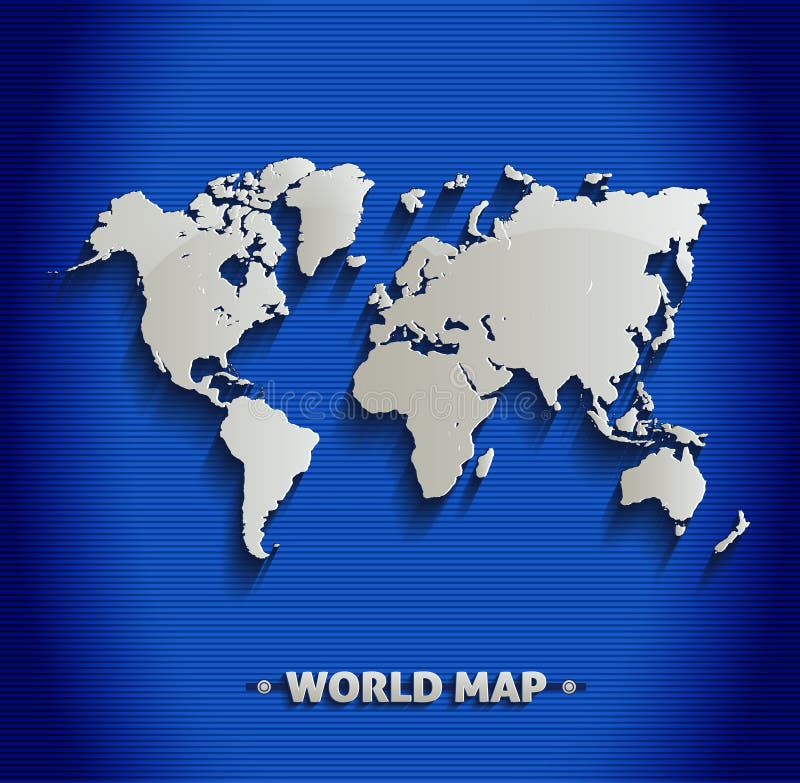 World map blue line 3D stock vector. Illustration of frame - 65146897
