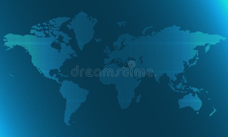 Blue world map stock illustration. Illustration of city - 30058246