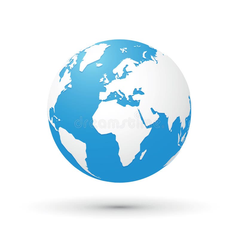 World Map Blue White Illustration Globe Stock Illustration ...